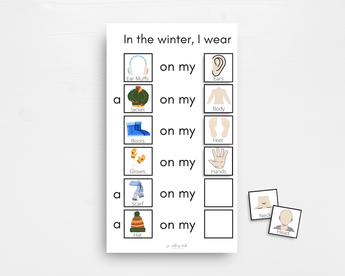 Winter Clothing Worksheets - Etsy