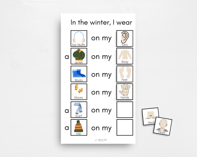 Winter Clothing Worksheets - Etsy