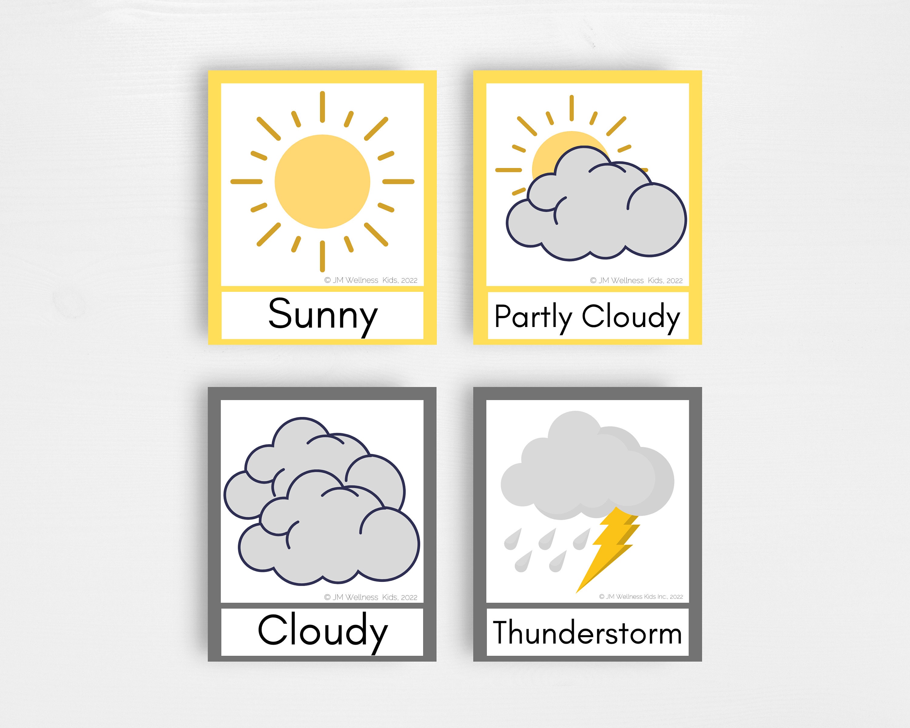 Printable Weather and Time of Day Flash Cards - Etsy