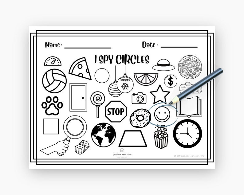 I Spy Shapes Printable Worksheets - Etsy