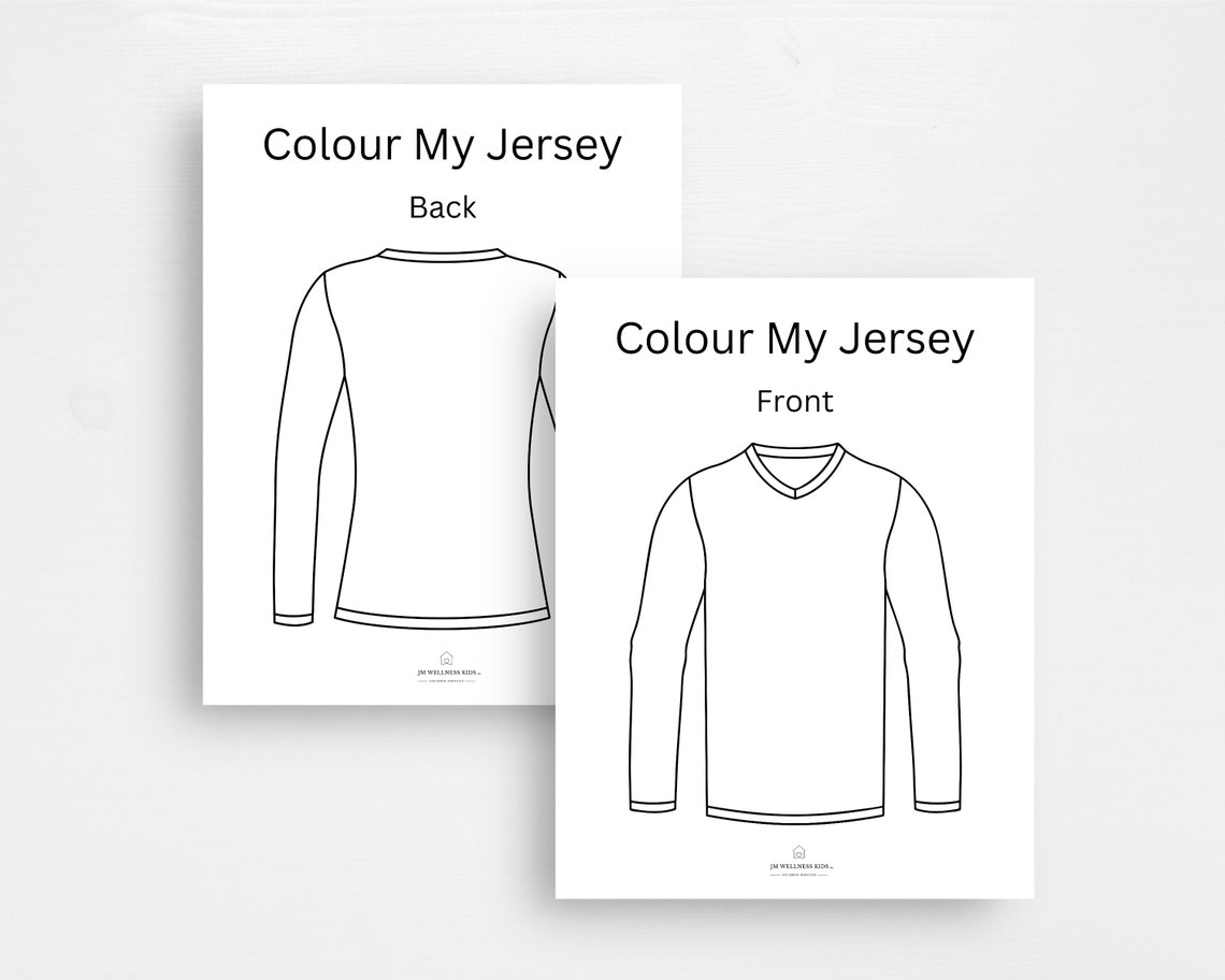Hockey Jersey Printable Coloring Activity Sheets - Etsy