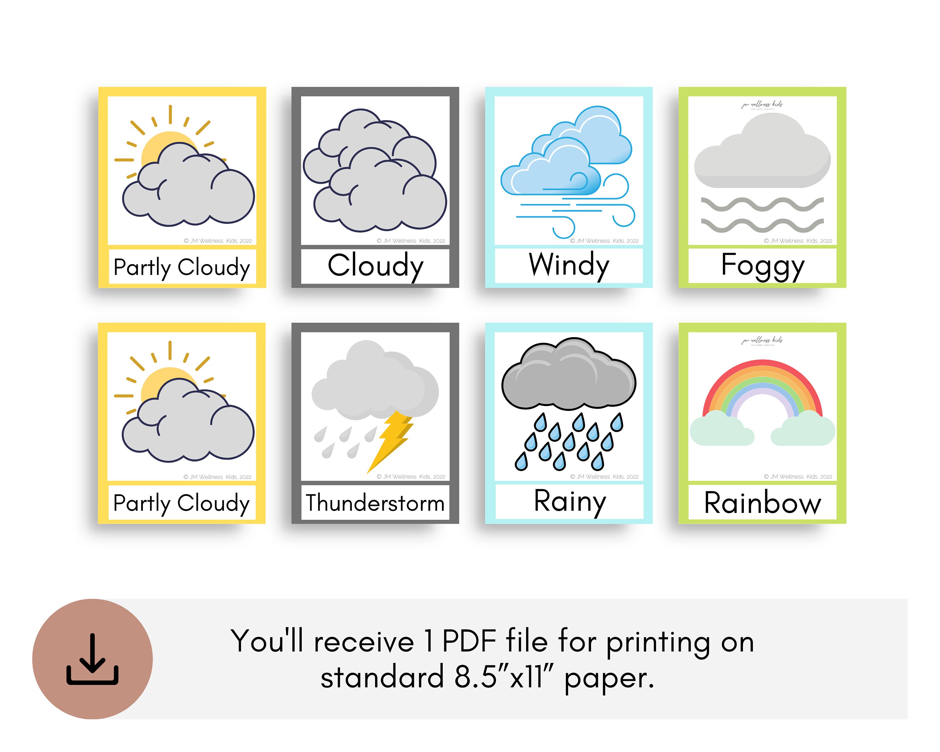 Printable Weather and Time of Day Flash Cards - Etsy