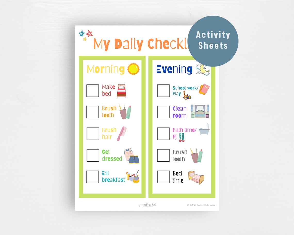 Printable Kids Daily Checklist - Etsy