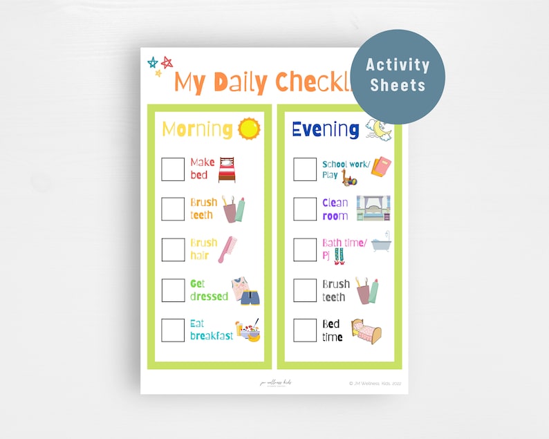 Printable Kids Daily Checklist - Etsy