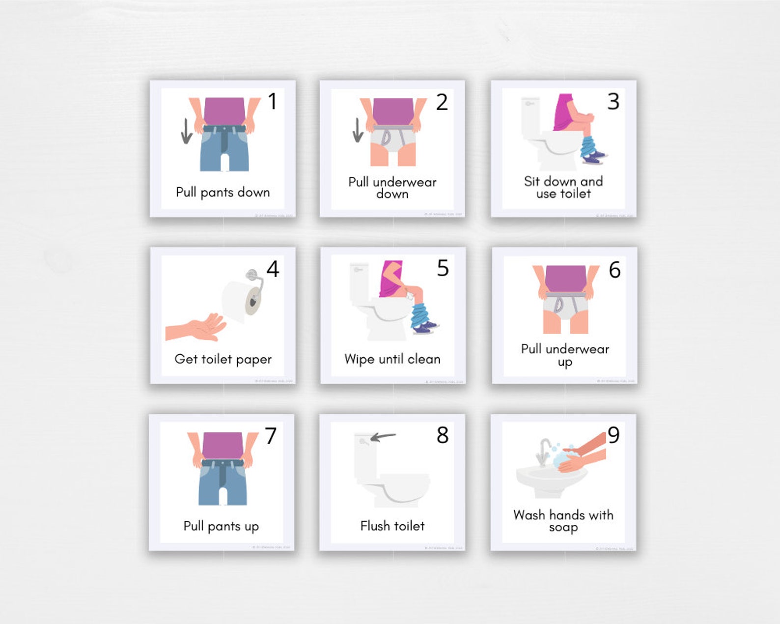Printable Bathroom Routine and Toilet/potty Training Flash - Etsy