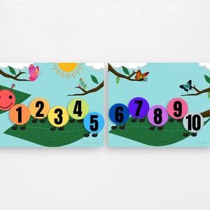 Caterpillar Number Match 1 to 100 Worksheets - Etsy