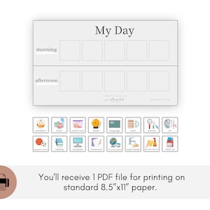 Printable School Day Visual Schedule for Kids (grey) - Etsy