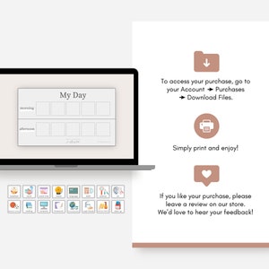 Printable School Day Visual Schedule for Kids (grey) - Etsy