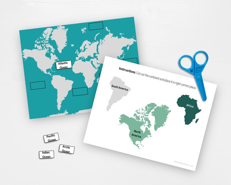 Printable Continents Busy Book Activity Sheets - Etsy