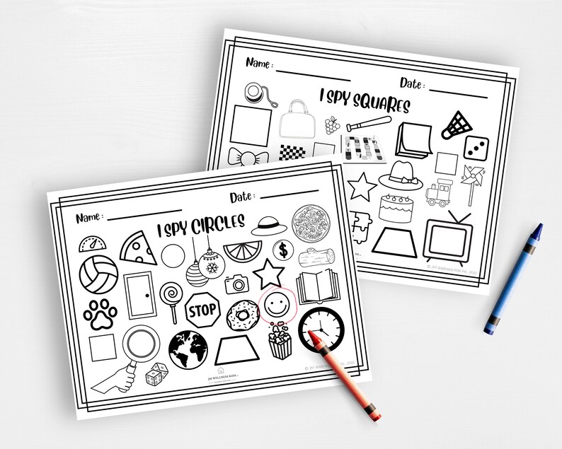 I Spy Shapes Printable Worksheets - Etsy