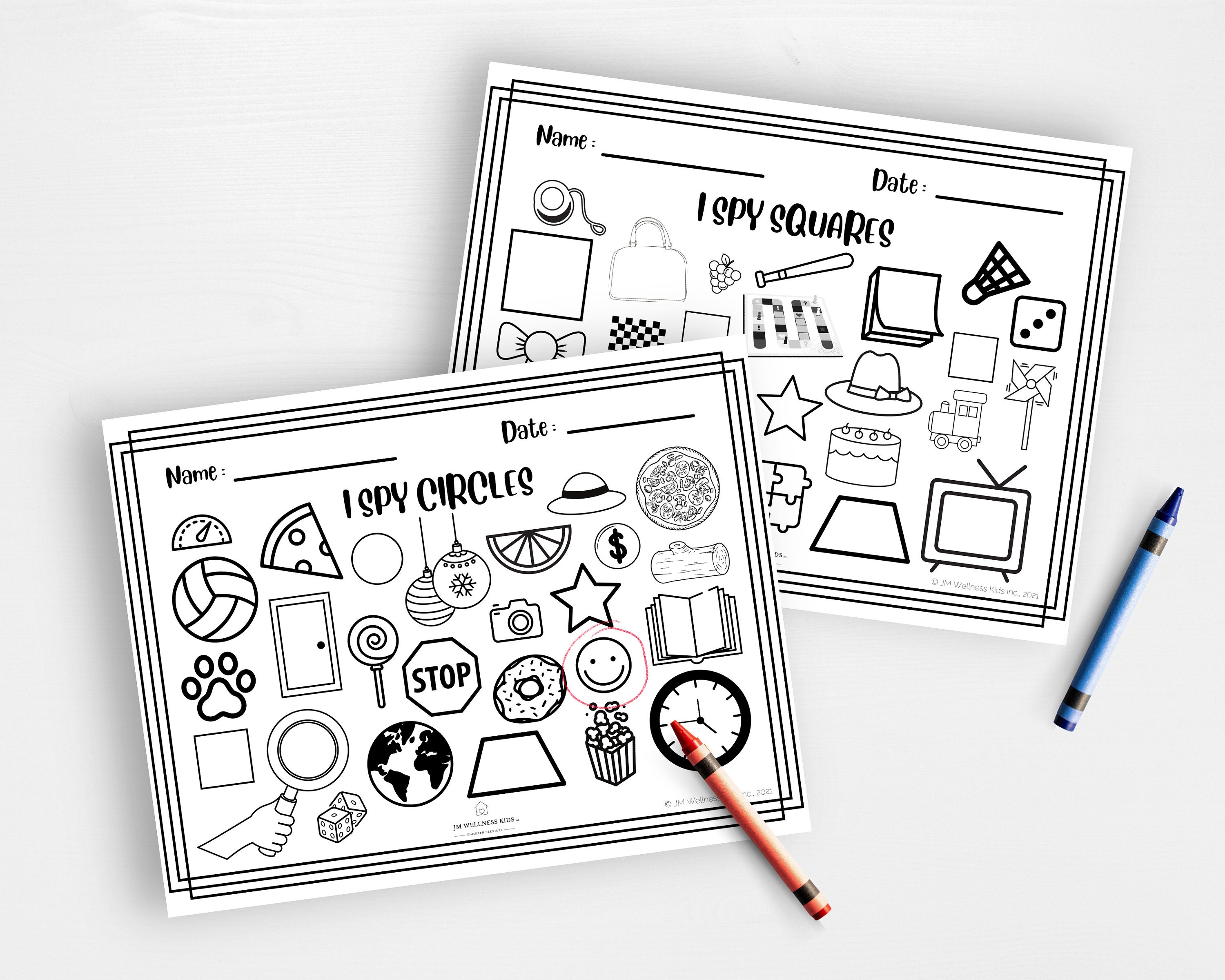 I Spy Shapes Printable Worksheets - Etsy