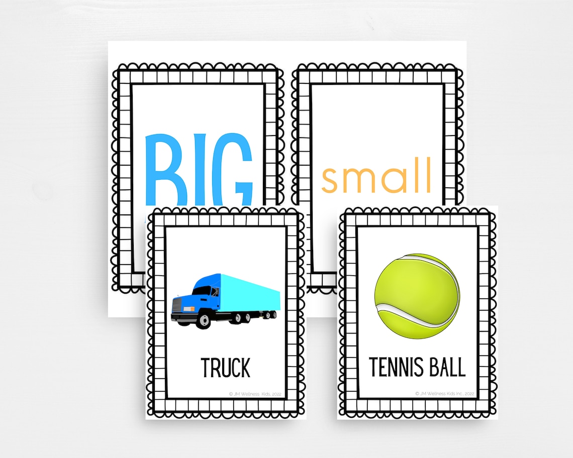 Printable Big Vs. Small Flash Cards - Etsy Canada
