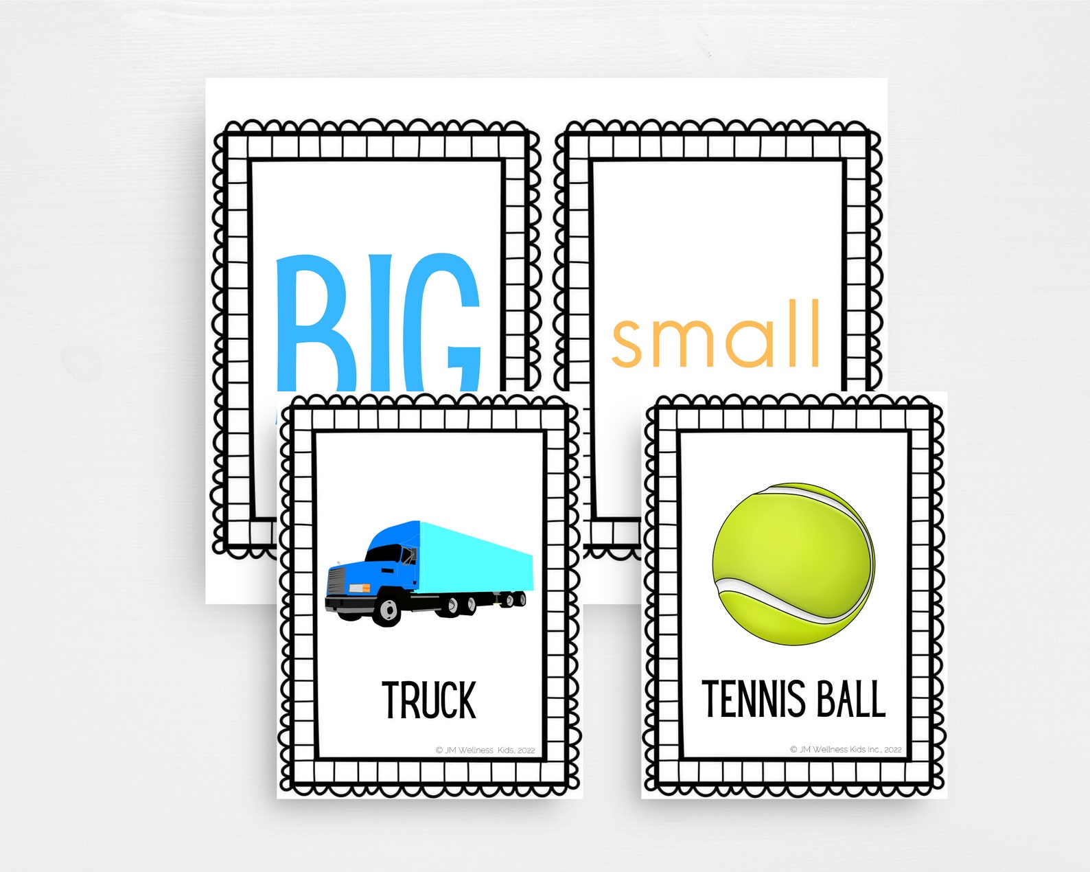 Printable Big Vs. Small Flash Cards - Etsy Canada