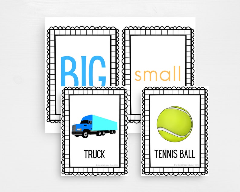 Printable Big Vs. Small Flash Cards - Etsy