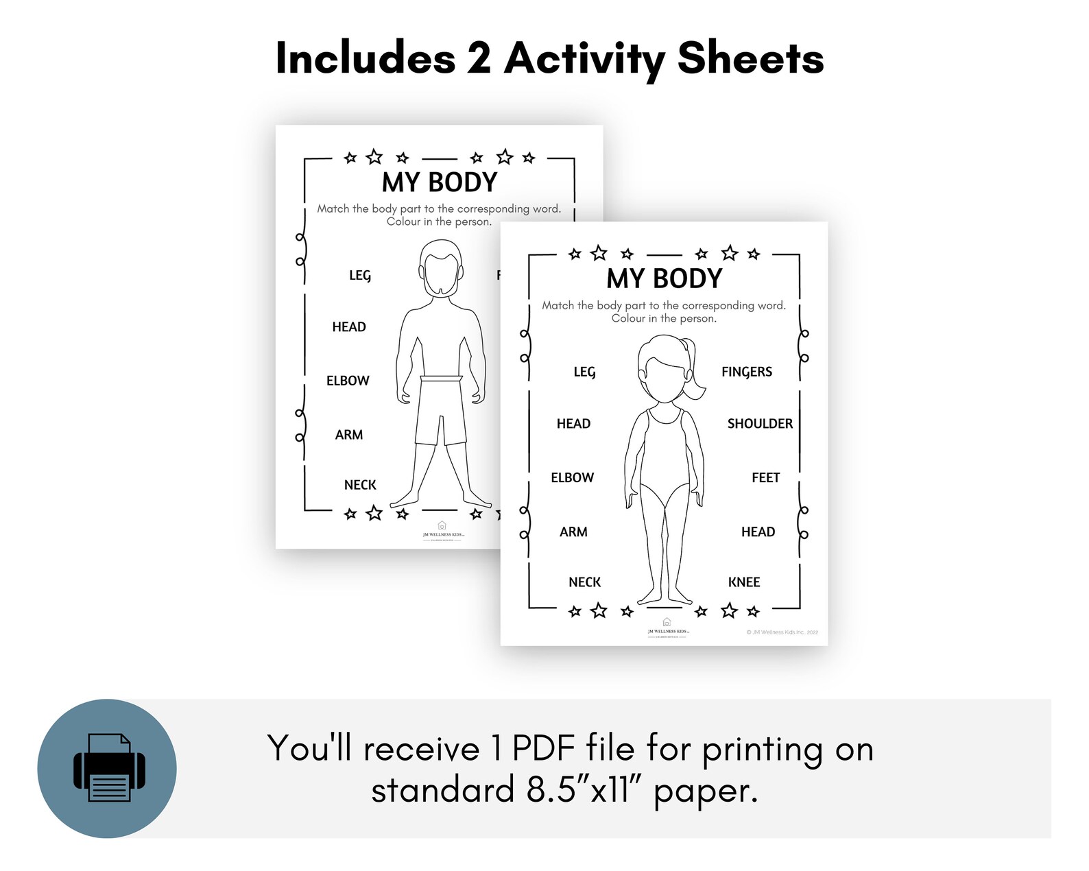 My Body Printable Worksheets - Etsy