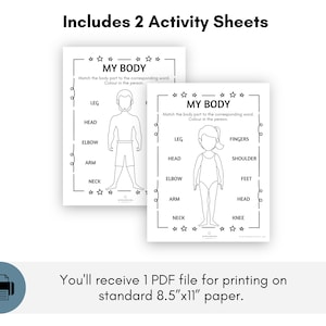 My Body Printable Worksheets - Etsy