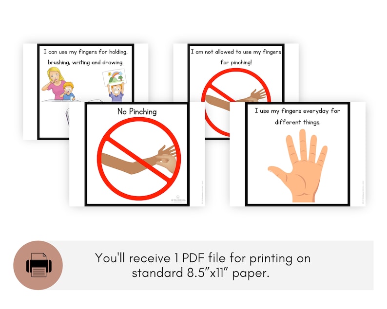 No Pinching Printable Social Story - Etsy