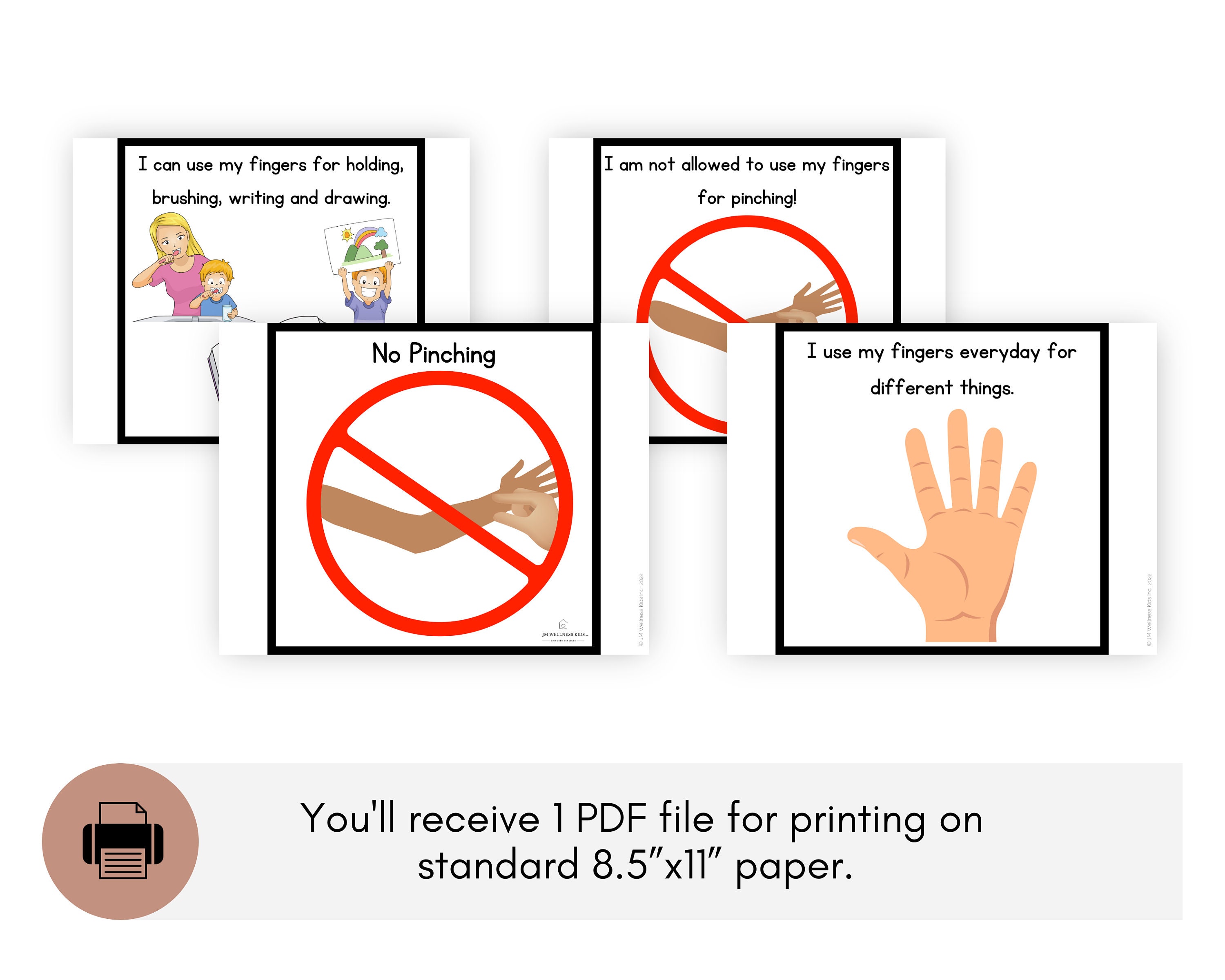 No Pinching Printable Social Story - Etsy