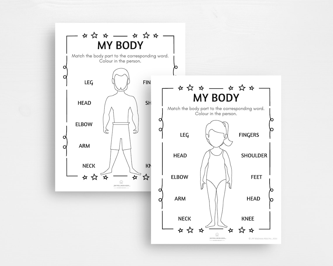 My Body Printable Worksheets - Etsy