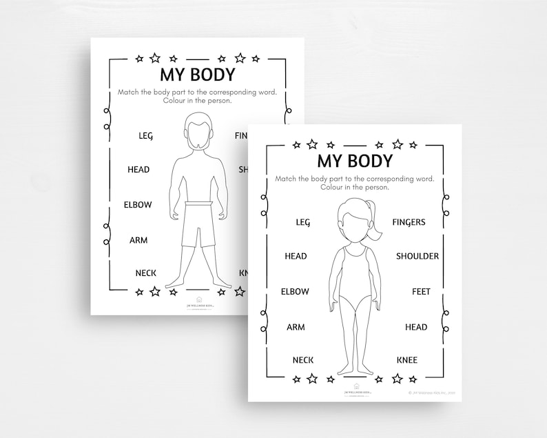 My Body Printable Worksheets - Etsy