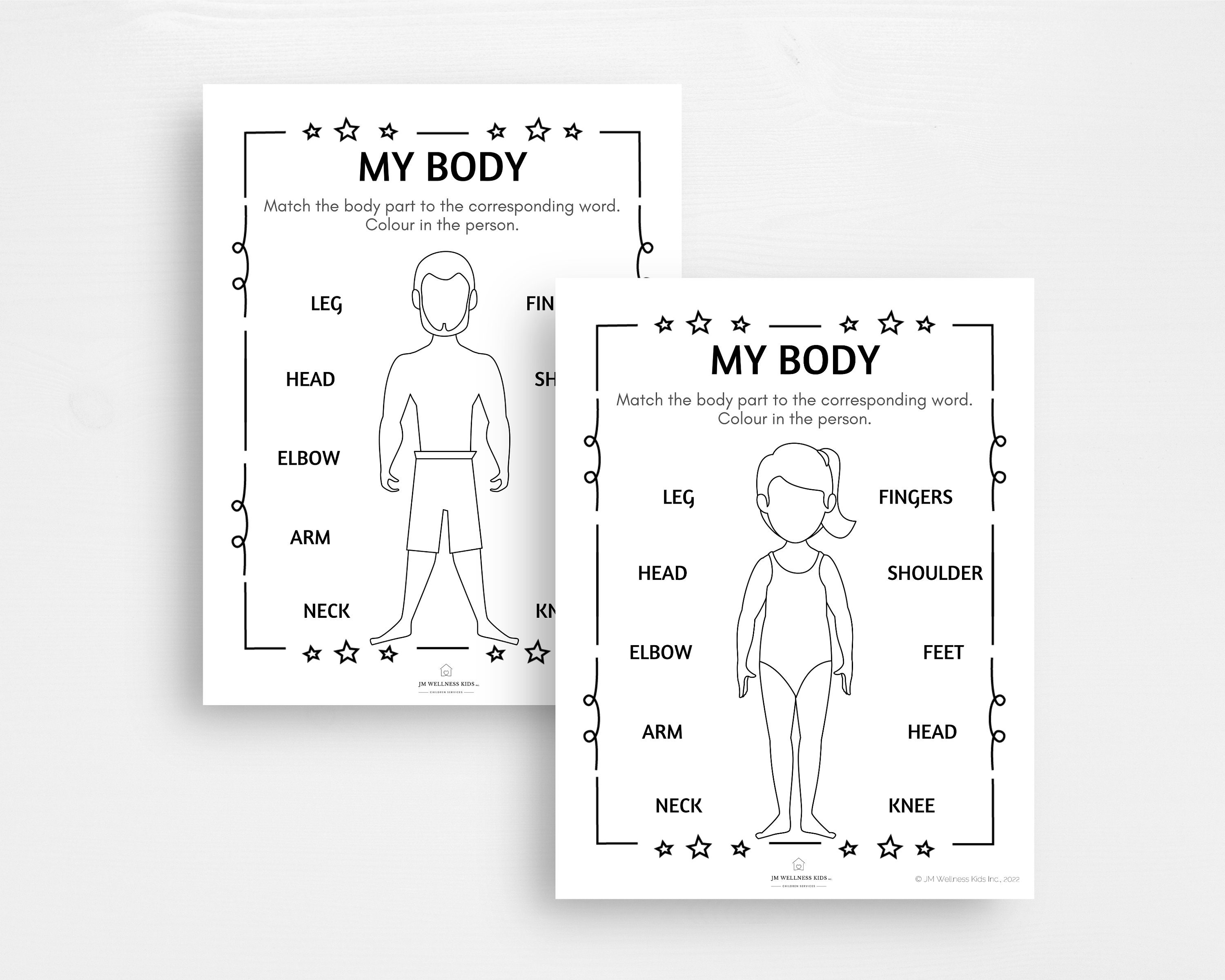 My Body Printable Worksheets - Etsy