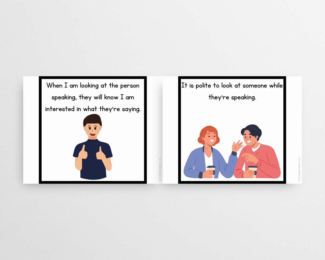 Eye Contact Printable Social Story - Etsy
