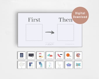 FIRST THEN BOARD Visual Support for Persons With Autism 24 Pictures - Etsy