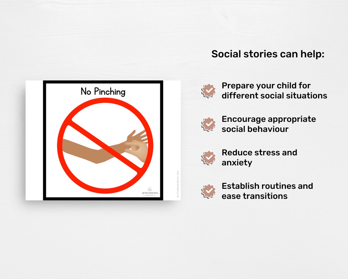 No Pinching Printable Social Story - Etsy
