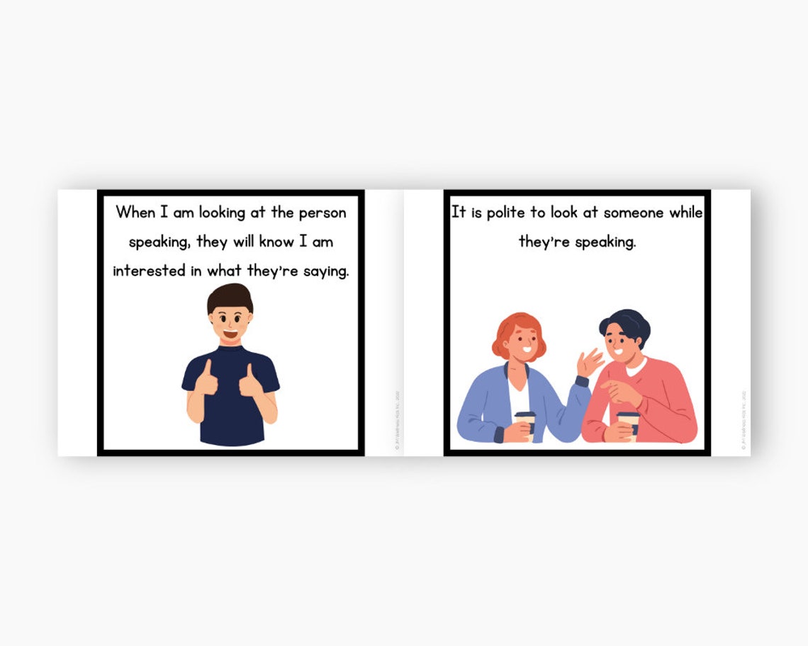 Eye Contact Printable Social Story - Etsy