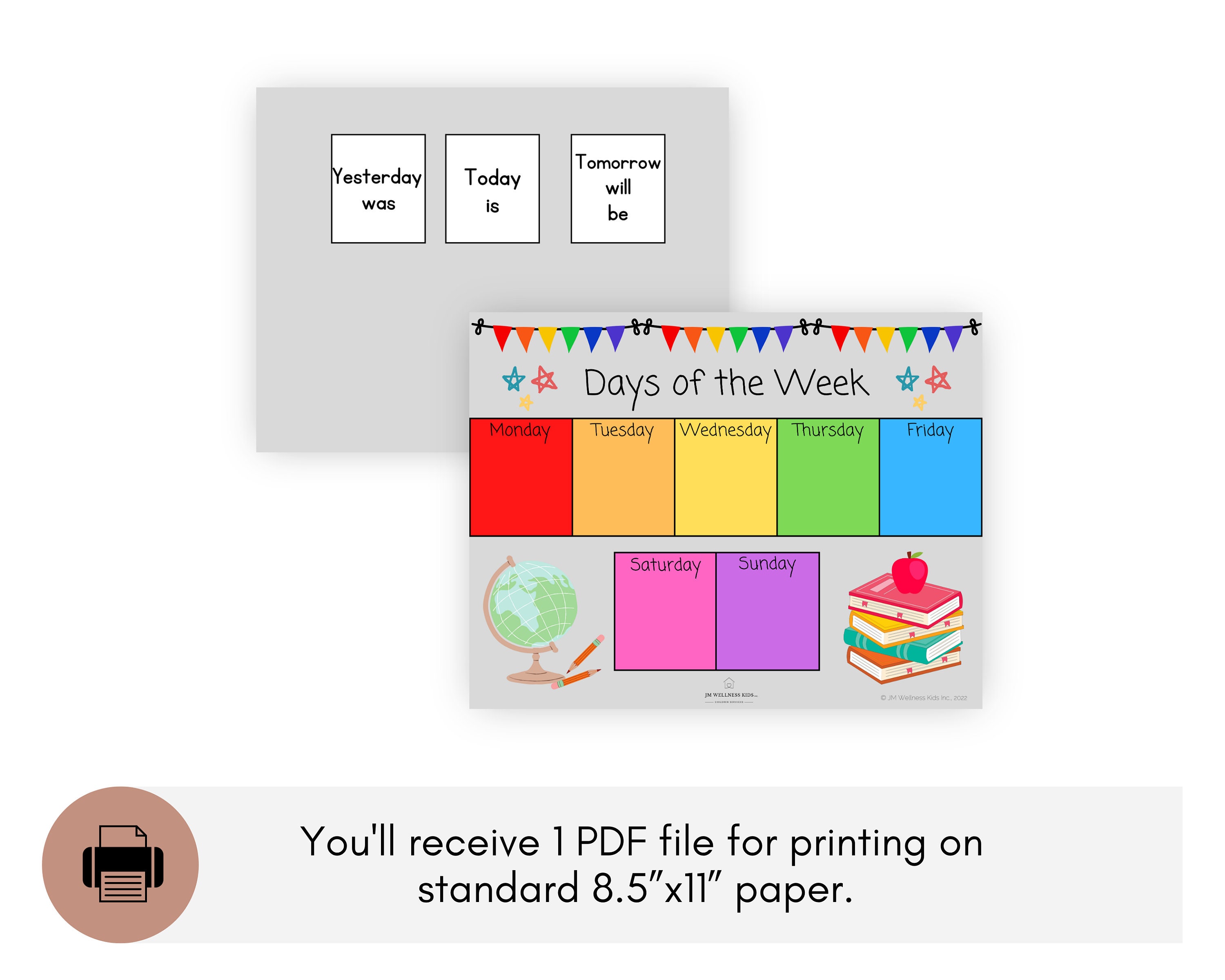Printable Kids Planner, Days of the Week - Etsy
