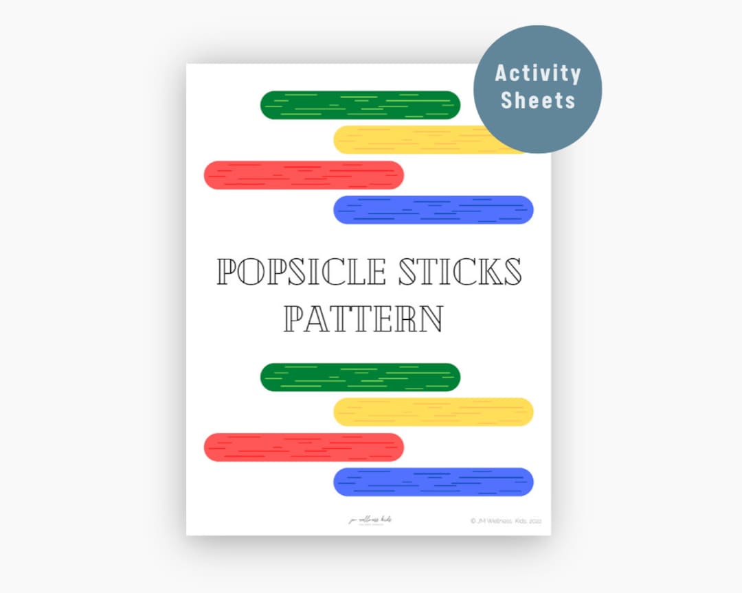 Popsicle Sticks Printable Activity Sheets - Etsy