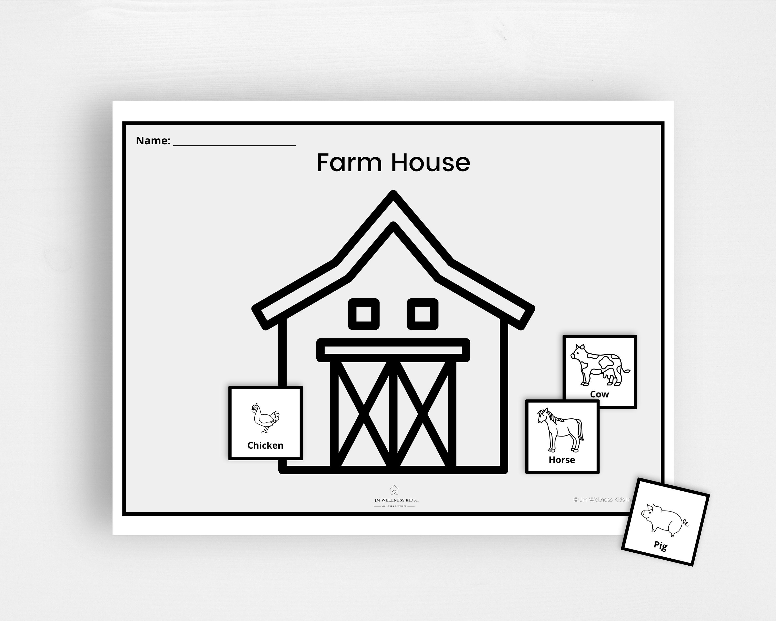 Printable Farm House Activity Sheets - Etsy