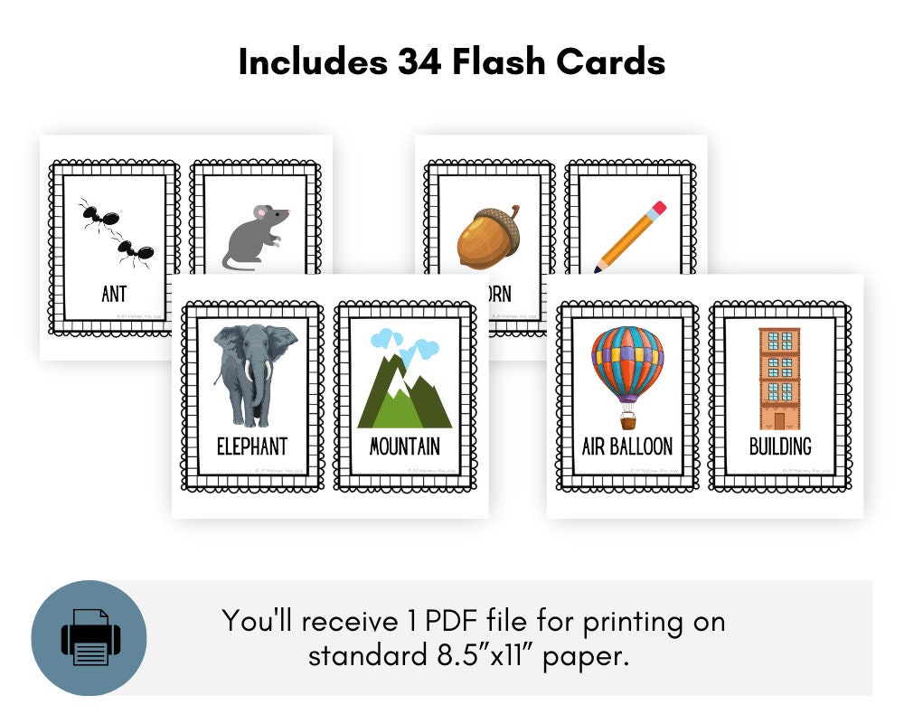 Printable Big Vs. Small Flash Cards - Etsy Canada