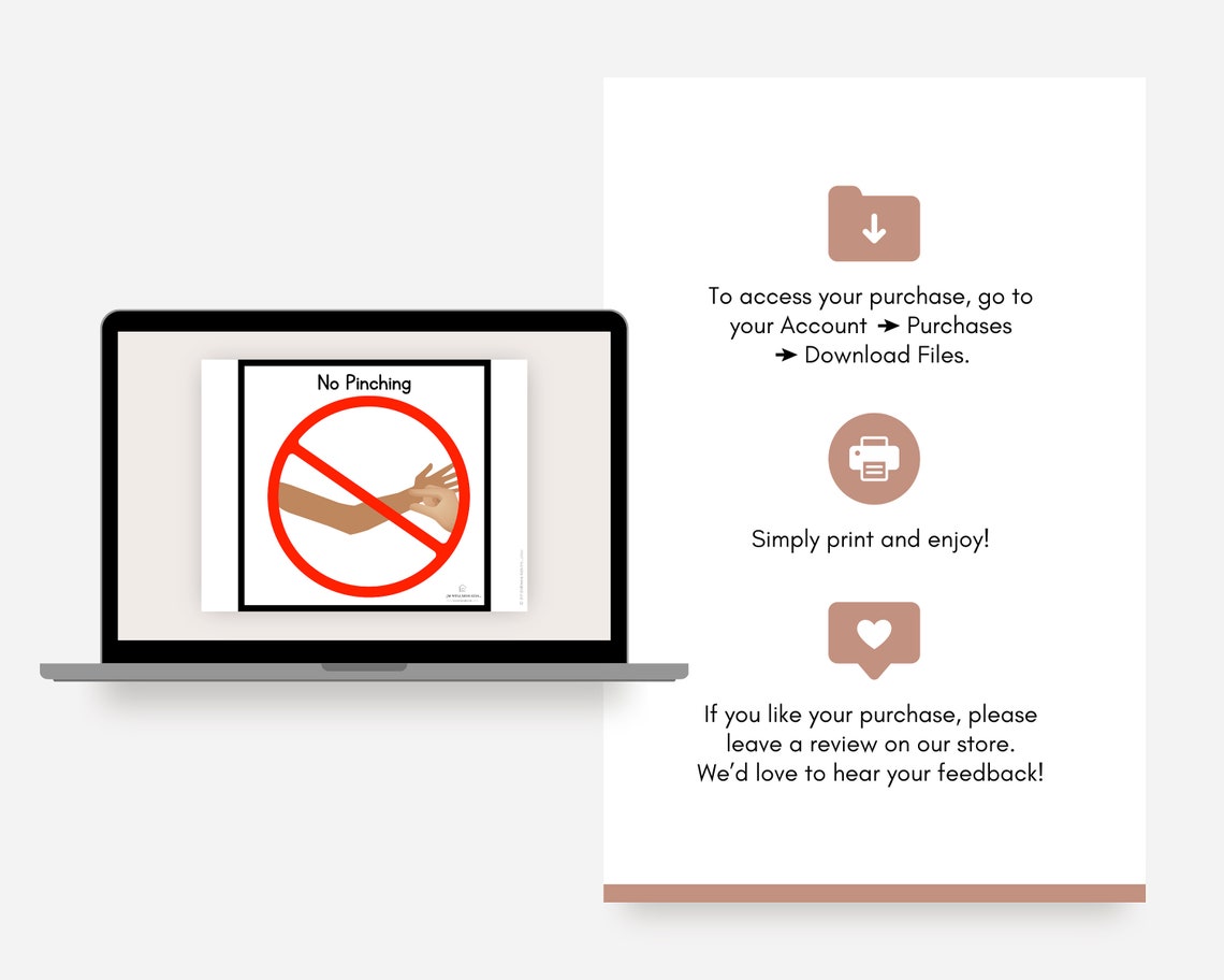No Pinching Printable Social Story - Etsy