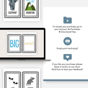 Printable Big Vs. Small Flash Cards - Etsy Canada