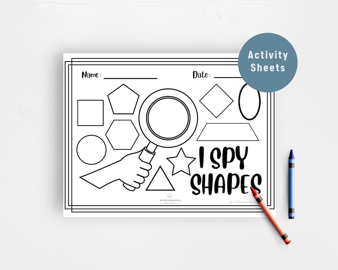I Spy Shapes Printable Worksheets - Etsy