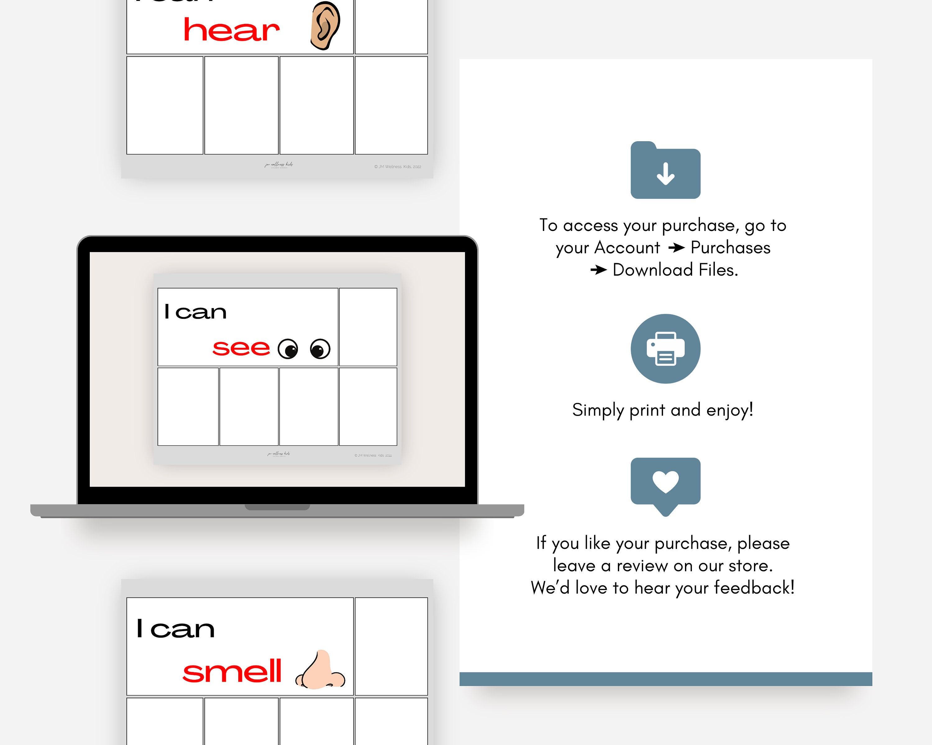 5 Senses Sorting Activity Sheets - Etsy