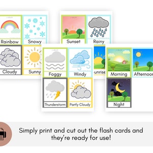 Printable Weather and Time of Day Flash Cards - Etsy