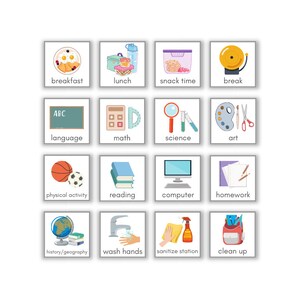 Printable School Day Visual Schedule for Kids mint - Etsy