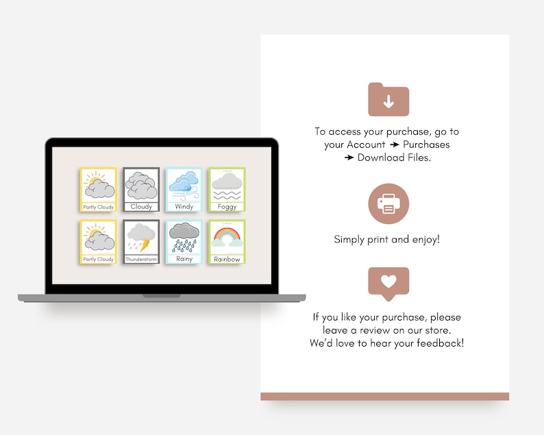 Printable Weather and Time of Day Flash Cards - Etsy