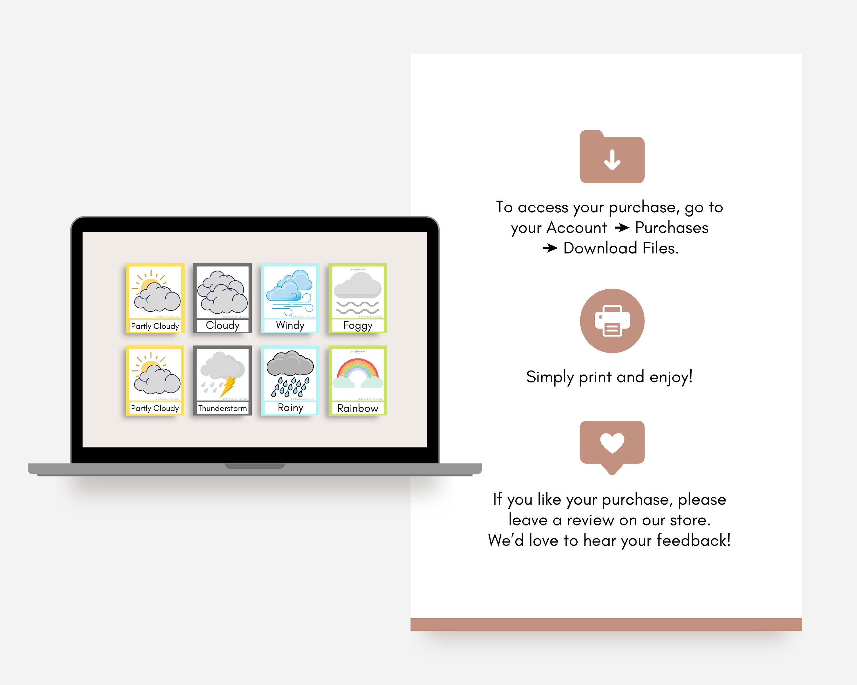 Printable Weather and Time of Day Flash Cards - Etsy