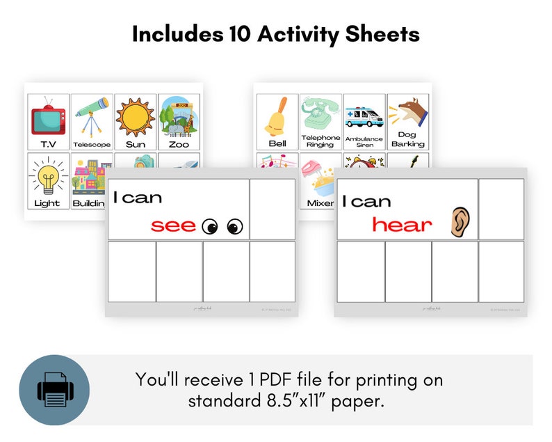 5 Senses Sorting Activity Sheets - Etsy Australia