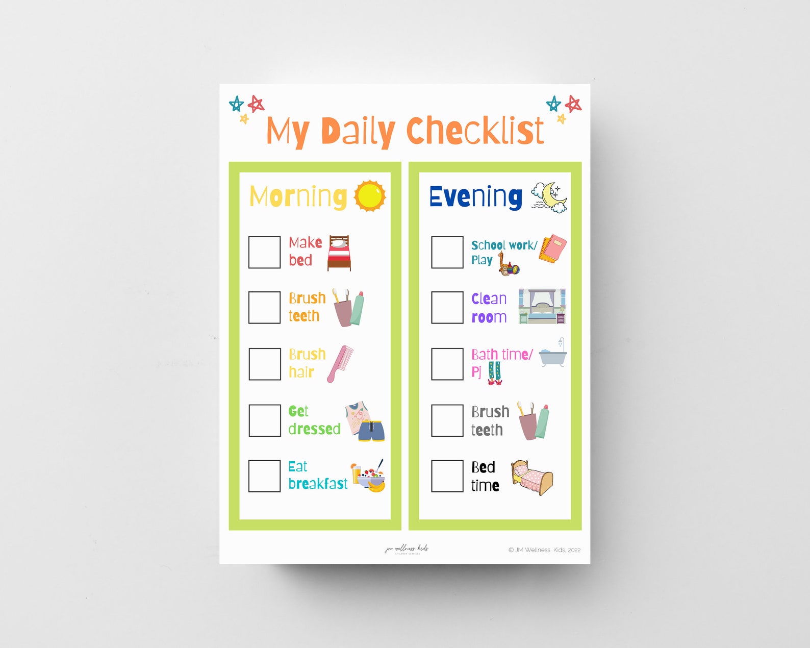 Printable Kids Daily Checklist - Etsy