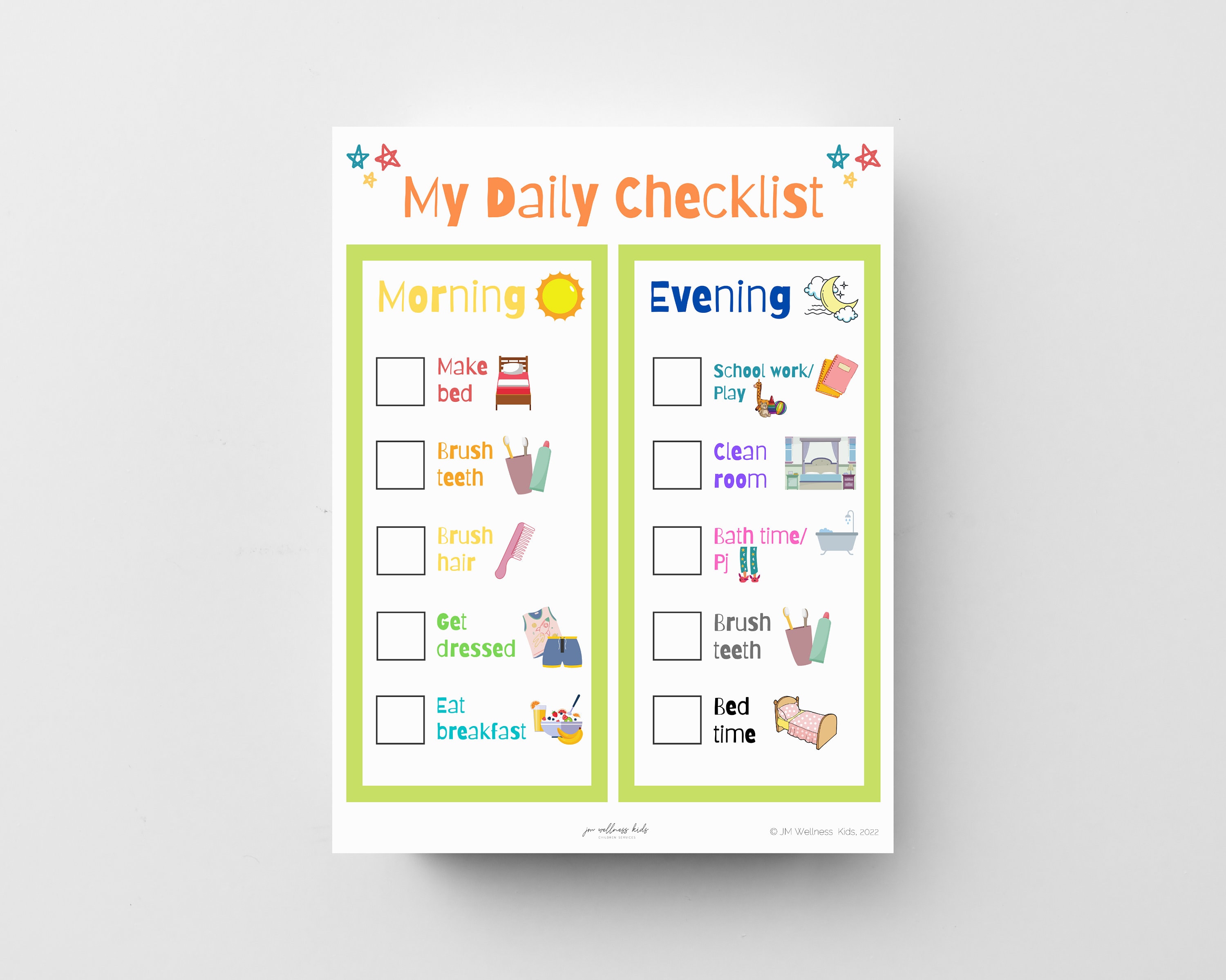 Printable Kids Daily Checklist - Etsy