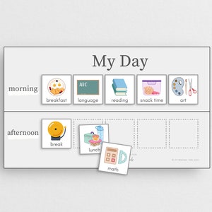 Printable School Day Visual Schedule for Kids (grey) - Etsy