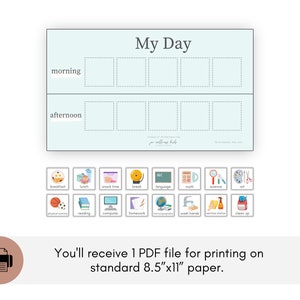 Printable School Day Visual Schedule for Kids (mint) - Etsy