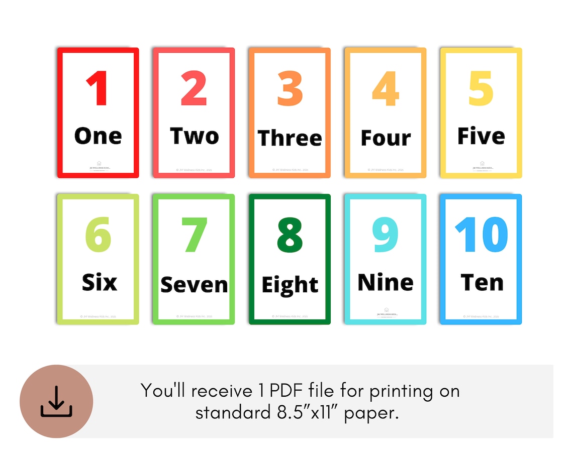 Printable Number Flash Cards 1 to 100 - Etsy