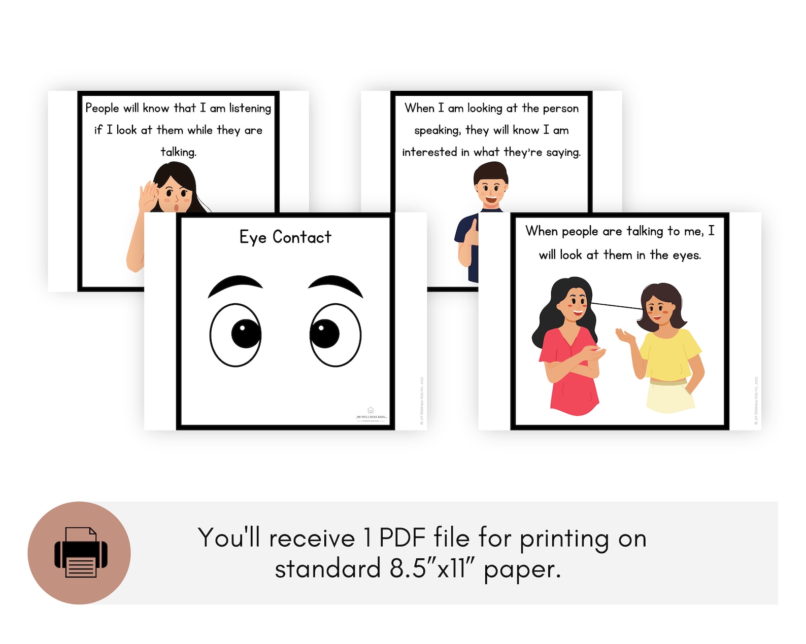 Eye Contact Printable Social Story - Etsy