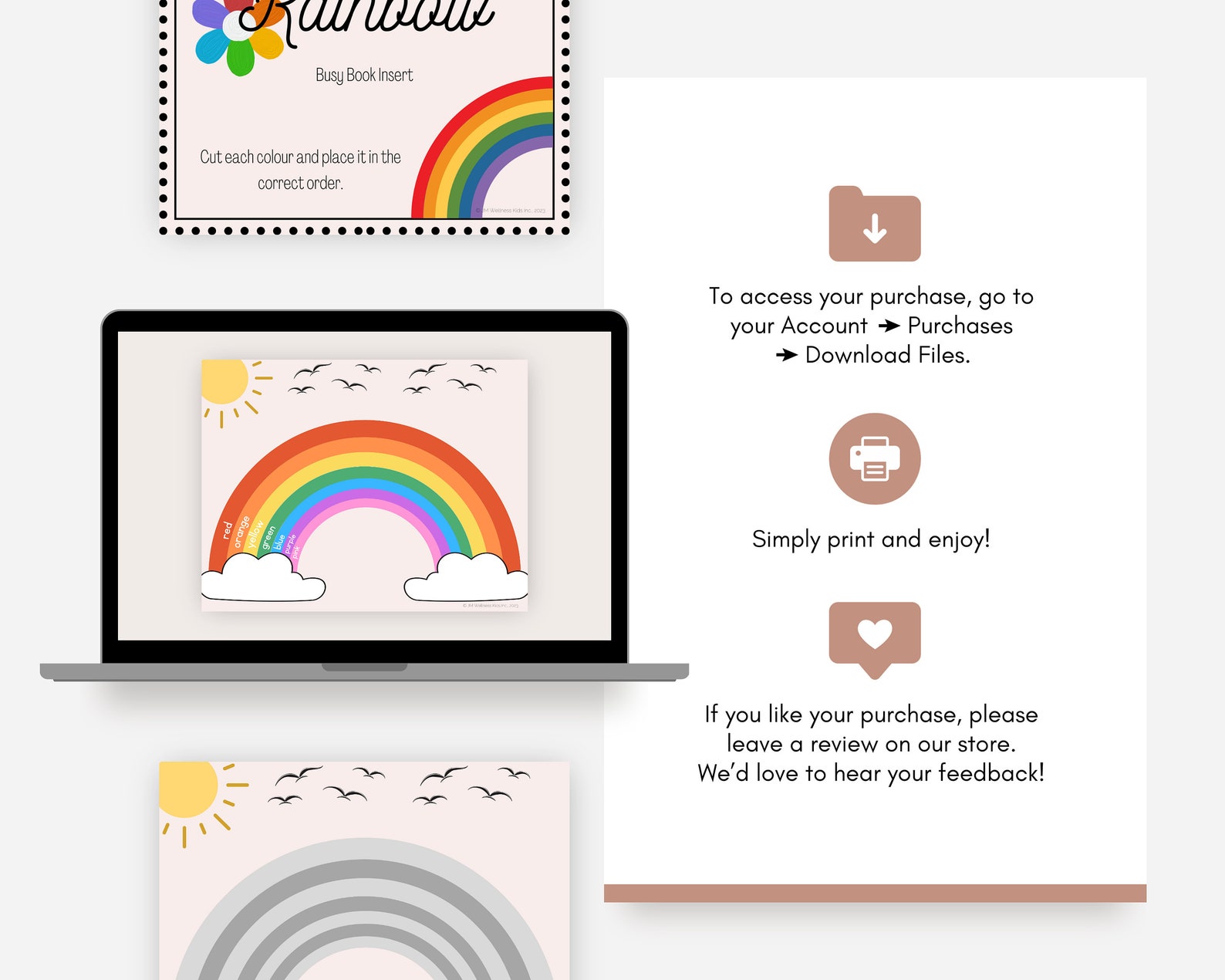 Printable Rainbow Busy Book Activity Sheets - Etsy