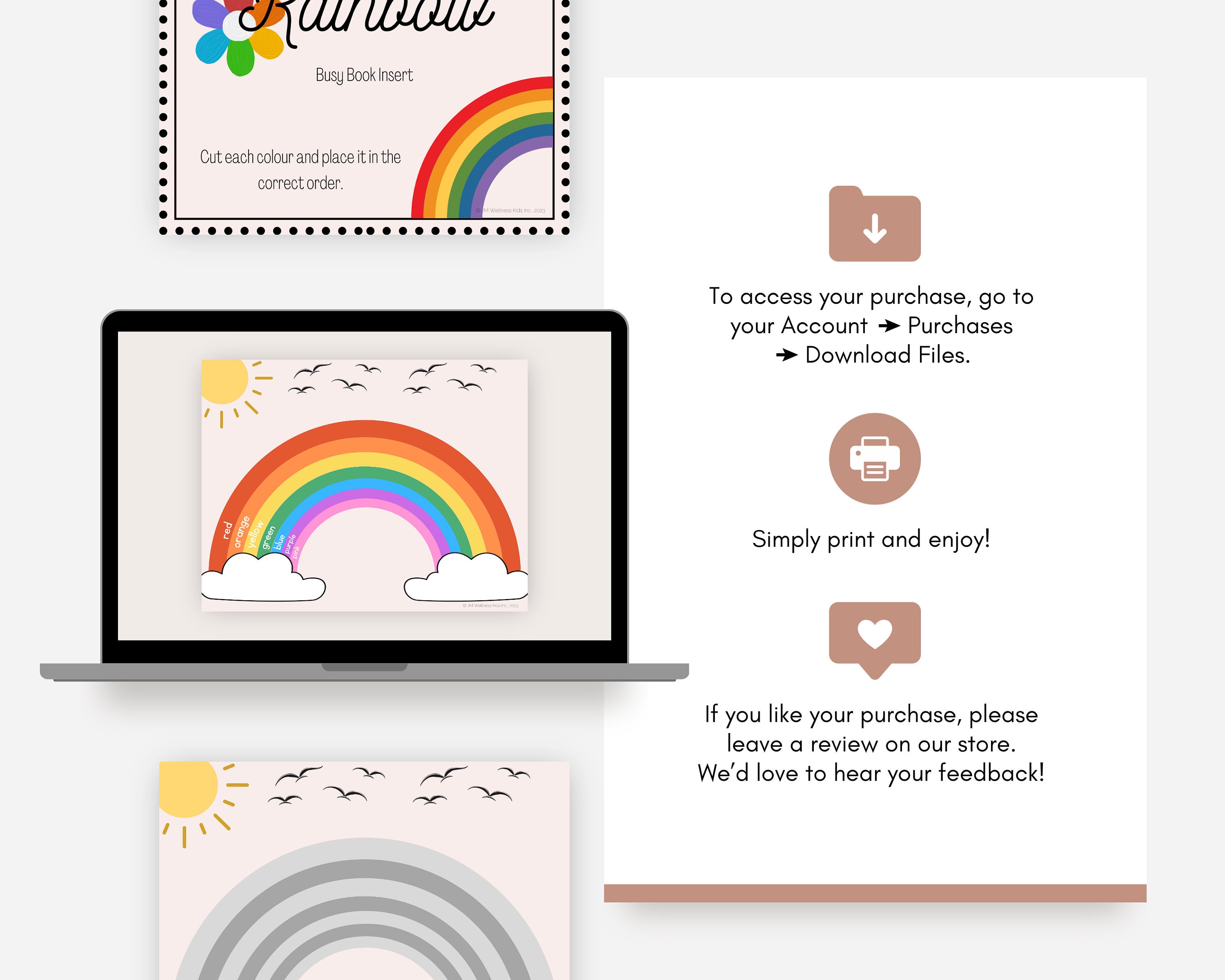 Printable Rainbow Busy Book Activity Sheets - Etsy